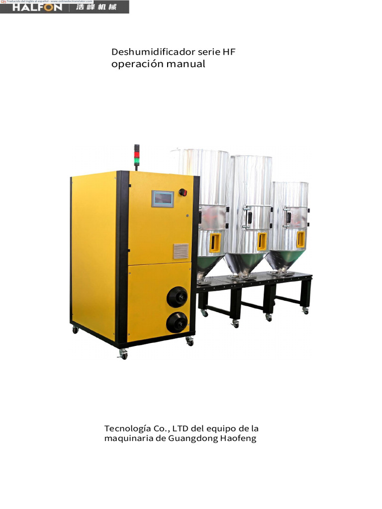 Manual Deshumidificador HF250 - Español | PDF | Secadora de ropa ...