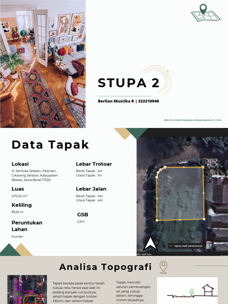 Stupa Analisa Topografi Analisa Matahari Angin Aksesibilitas Kebisingan | PDF