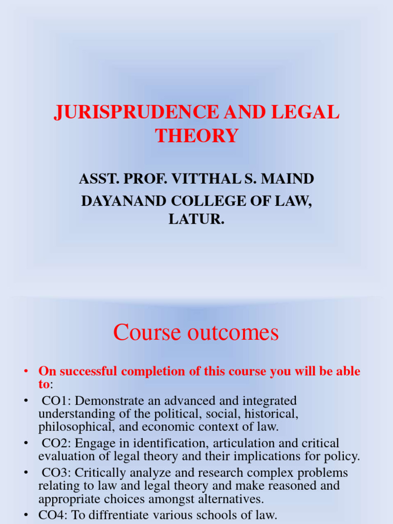Jurisprudence and Legal Theory Overview | PDF | Jurisprudence | Crimes