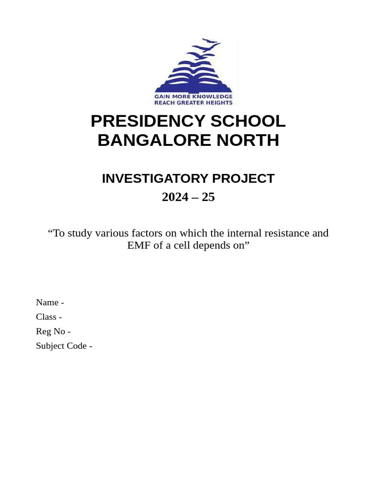Physics Project | PDF | Electrical Resistance And Conductance ...