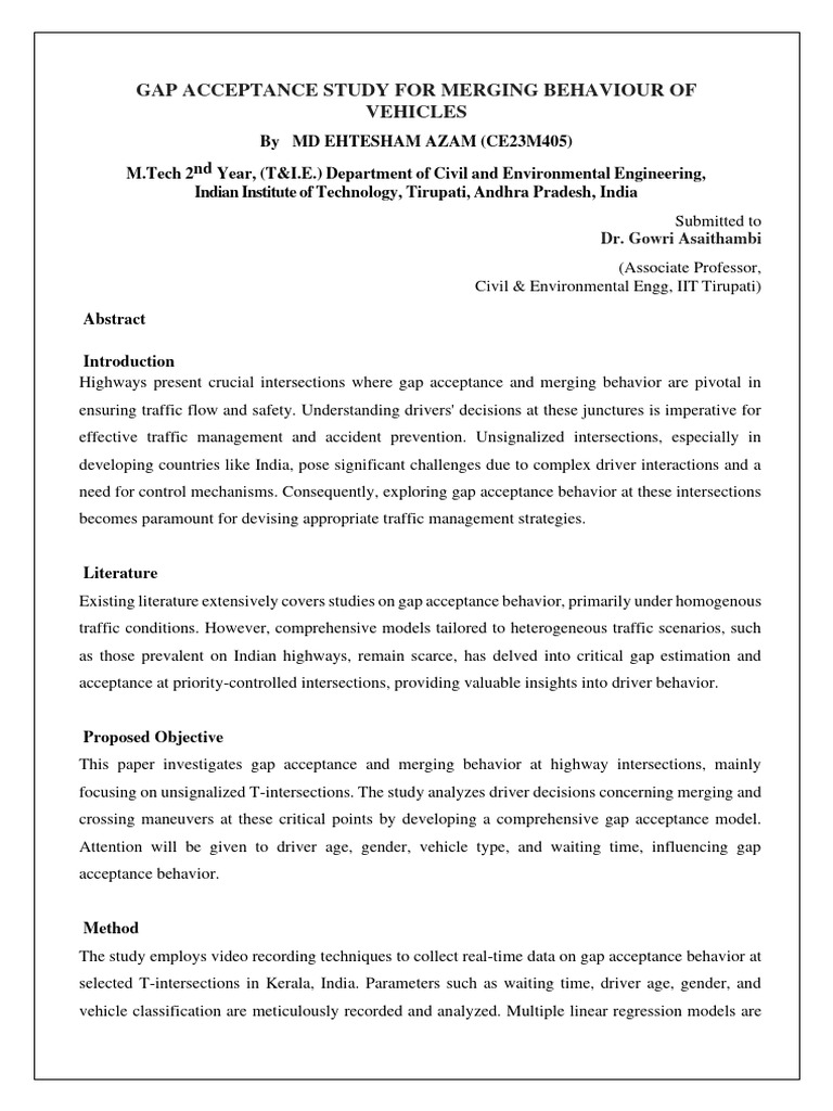 Traffic Abstract CE23M405 | PDF | Behavior | Traffic