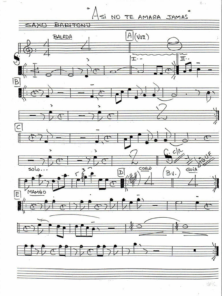 Asi No Te Amara Jamas - Sax Alto | PDF