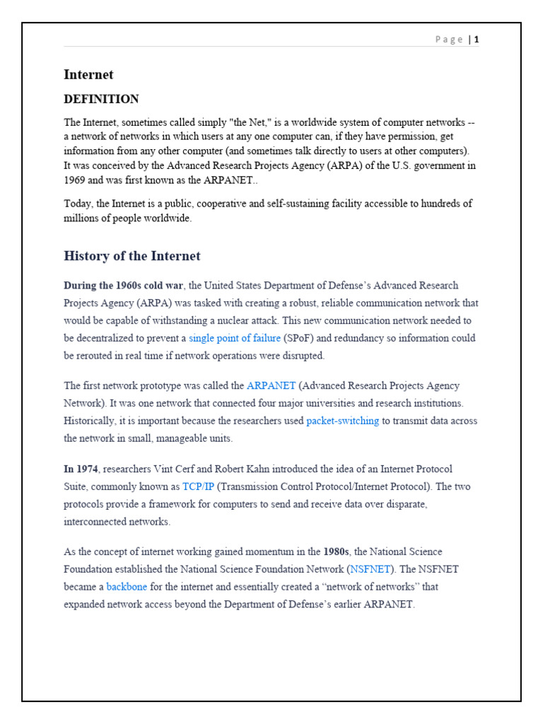 History Internet | Download Free PDF | Internet | World Wide Web