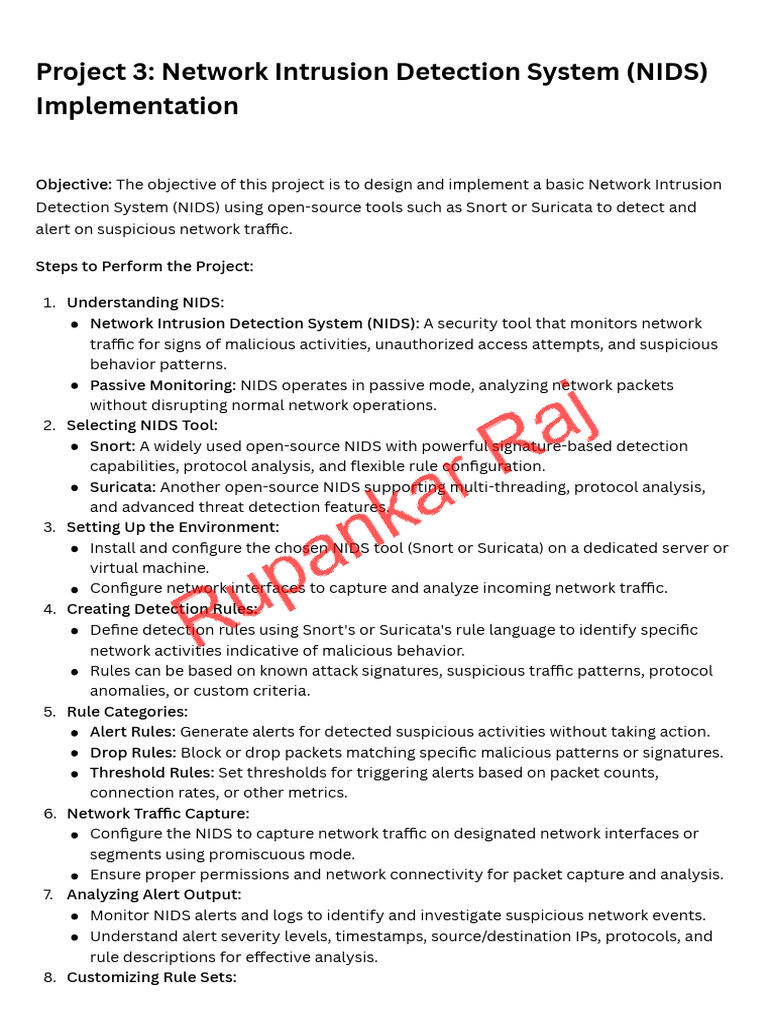 Project 3 Network Intrusion Detection System | PDF | Computer Security | Security