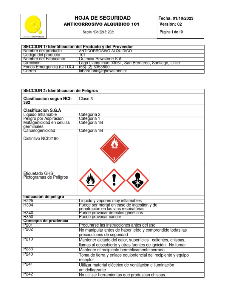 HDS.101 Anticorrosivo Alquidico 101 | PDF | Agua