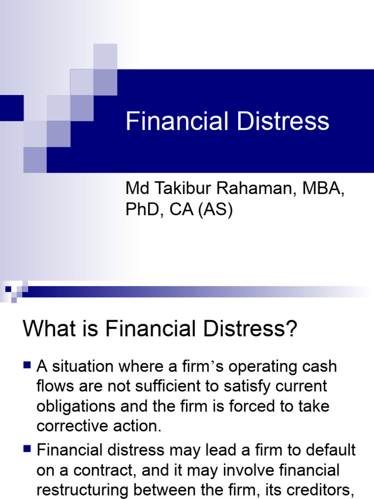 Financial Distress | PDF | Bankruptcy | Chapter 11