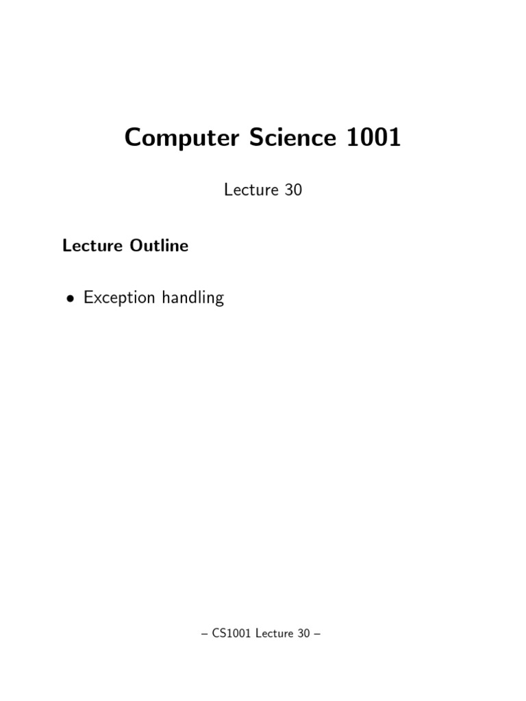 Lecture 30 | PDF | Class (Computer Programming) | Computer Program
