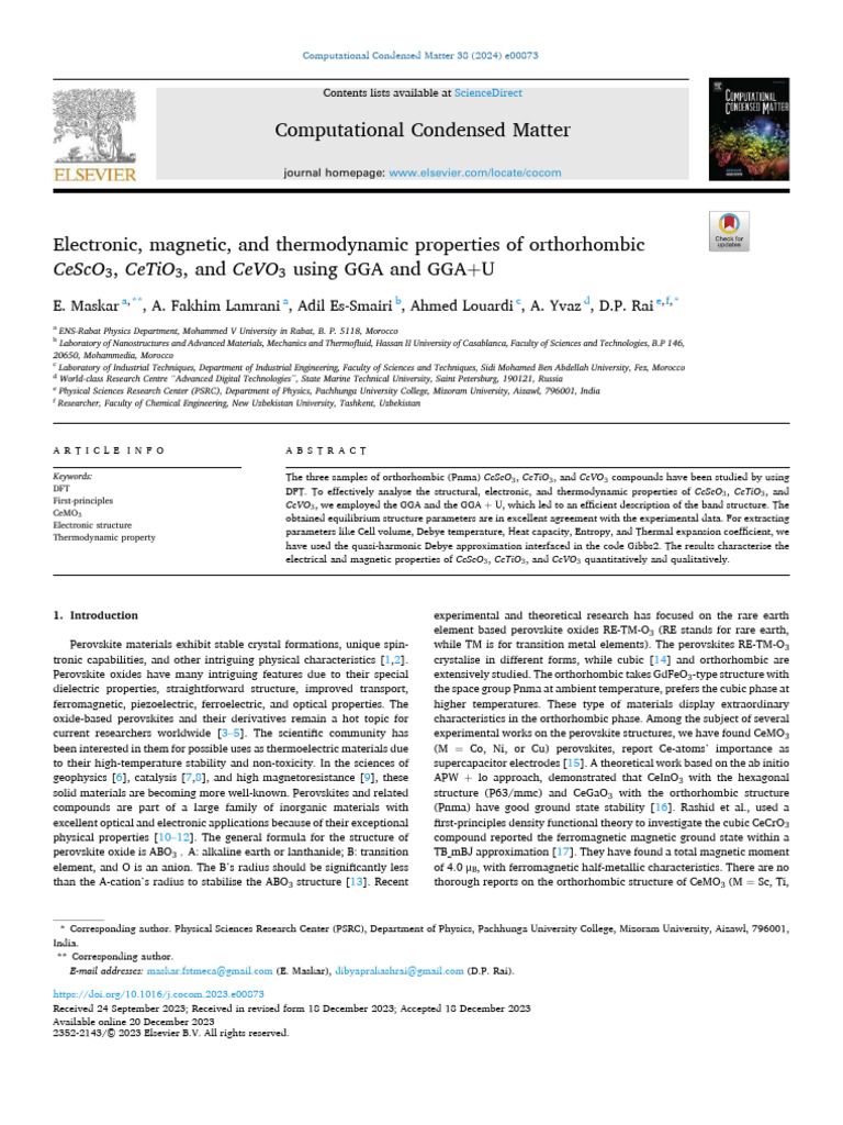 Masnour Article - Compressed | Download Free PDF | Density Functional Theory | Temperature