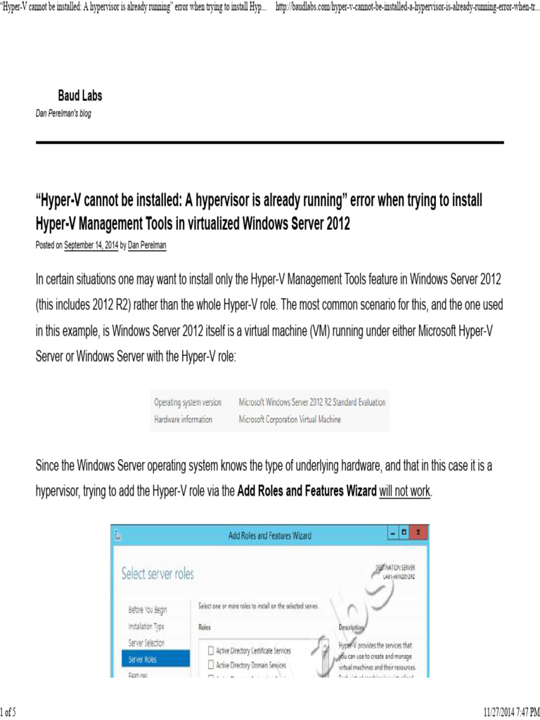 224 error when trying to install Hyper-V Management Tools in virtual) | PDF | Hyper V ...