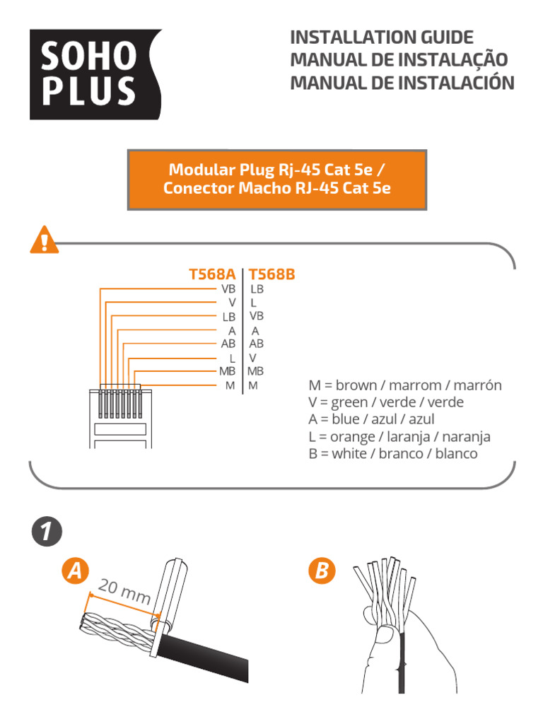 RJ-45 Cat 5e Plug Installation Guide | PDF