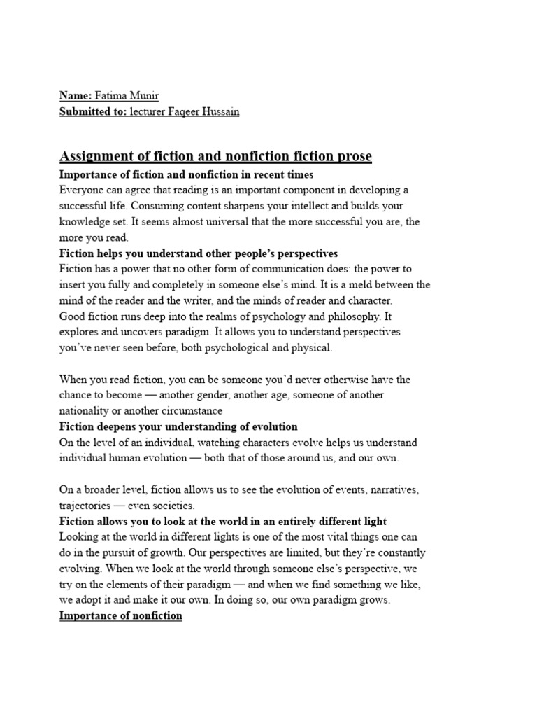 Fiction and Nonfiction Prose | PDF | Non Fiction | Creative Nonfiction