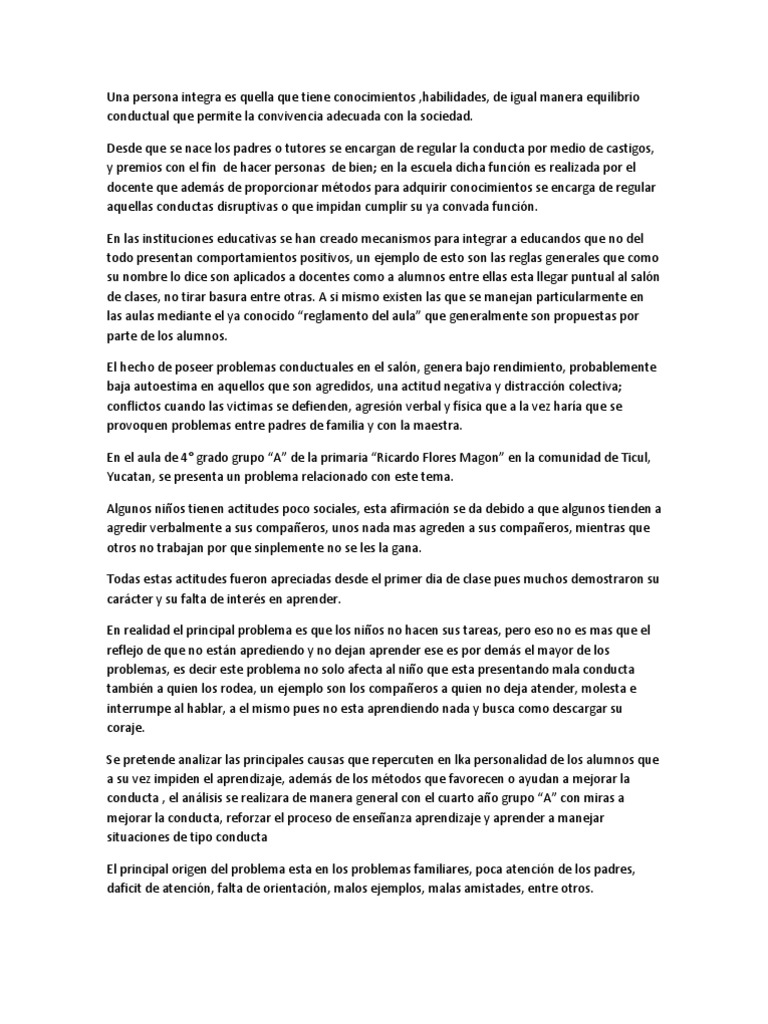 Una Persona Integra Es Quella Que Tiene Conocimientos | PDF ...