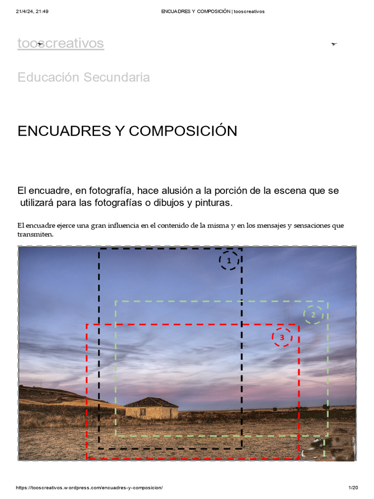 Encuadres y Composición Fotográfica | PDF | Composición (artes visuales ...