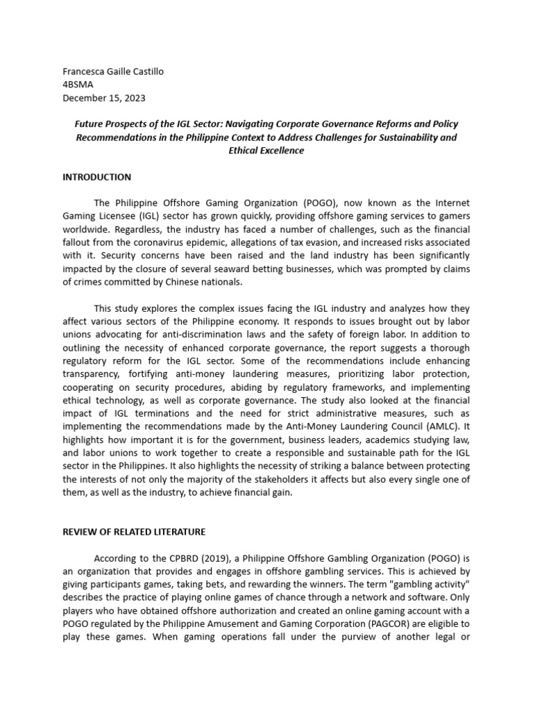 IGL Sector: Governance Reforms in the Philippines | PDF | Governance ...