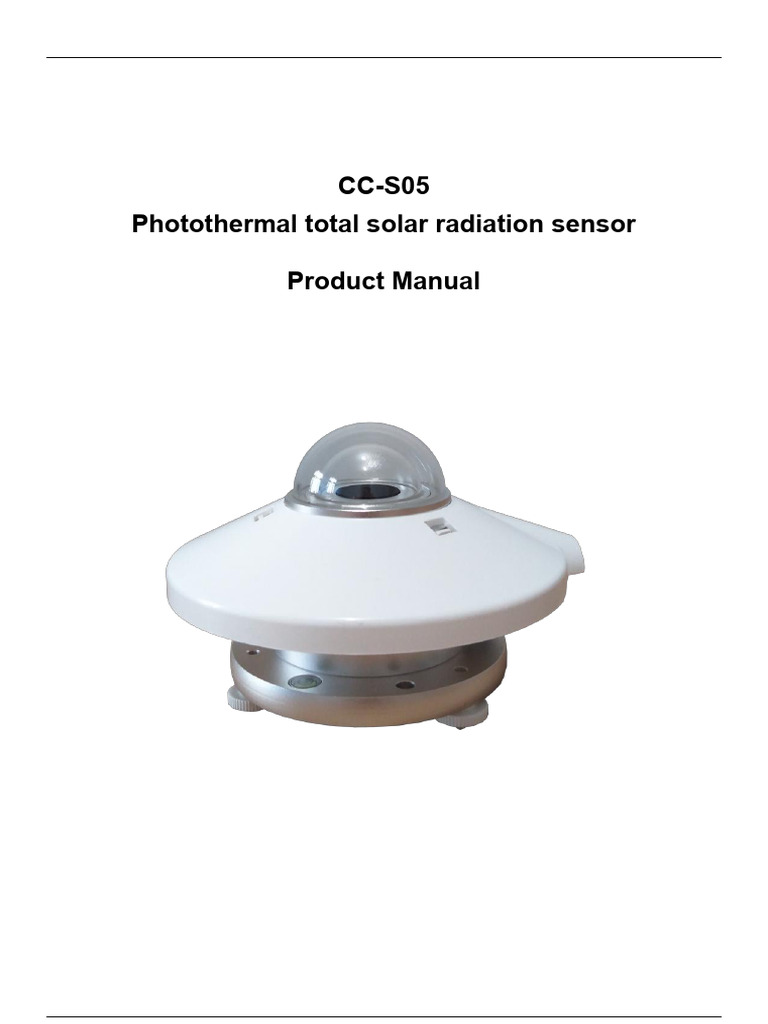 Total Solar Radiation Sensor Manual | PDF