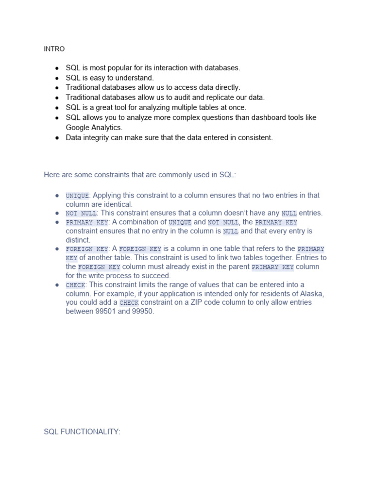 SQL BASICS | PDF | Relational Database | Sql