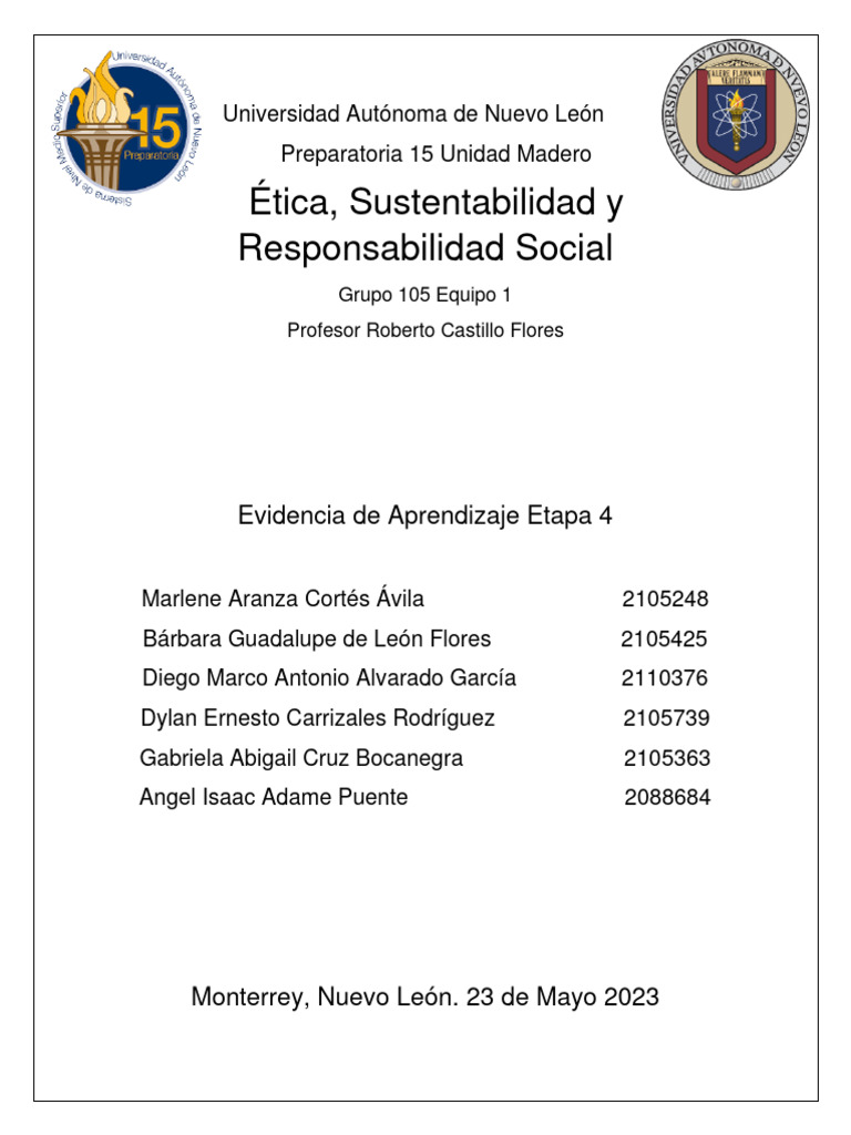 EQUIPO1 EV4 ESyRS | PDF | Responsabilidad social corporativa | Business