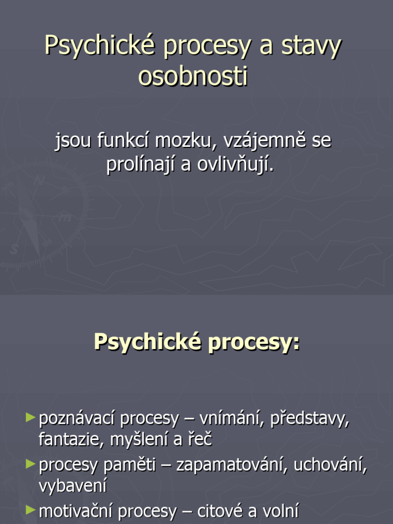 Prezentace Psychicke Procesy A Stavy Osobnosti | PDF