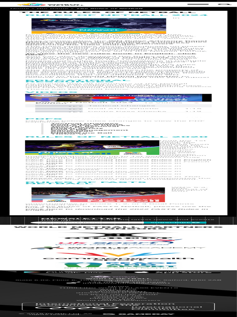 Netball Rules 2024 Edition Overview | PDF | Google Play | Software