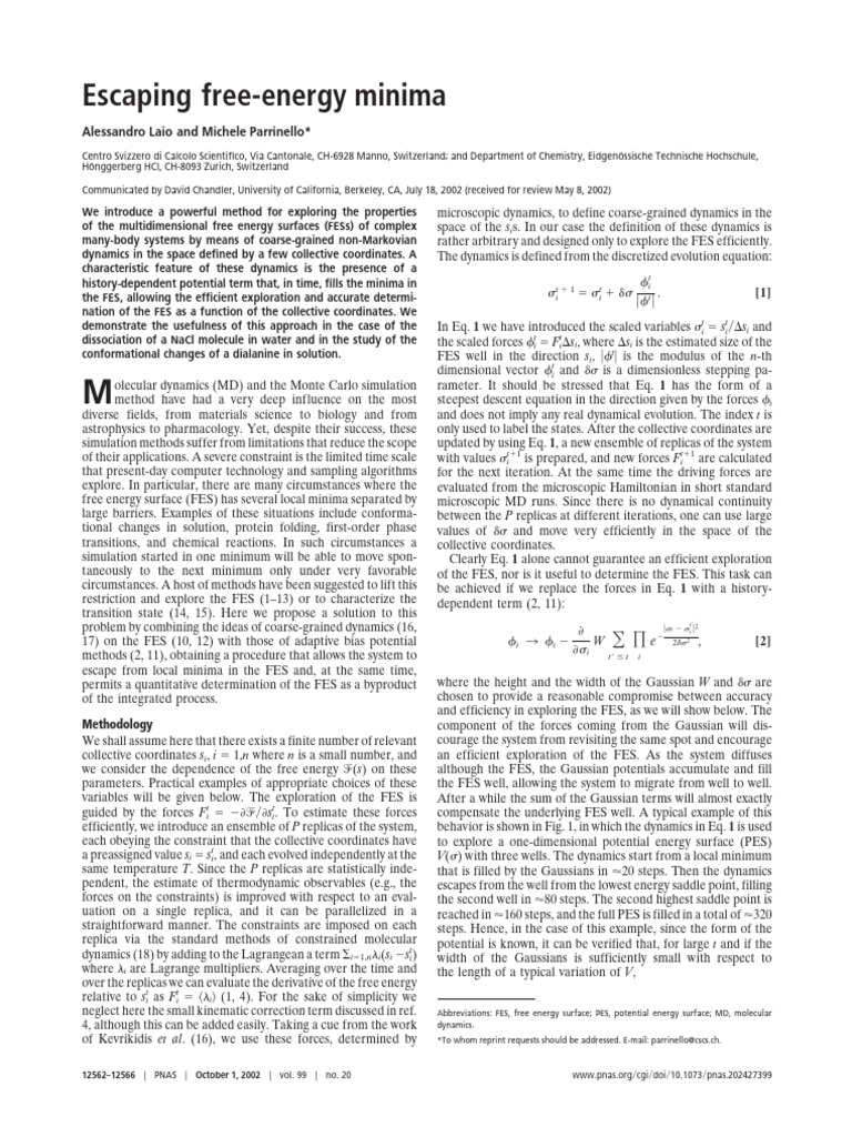 escaping from free energy | PDF | Normal Distribution | Solvation