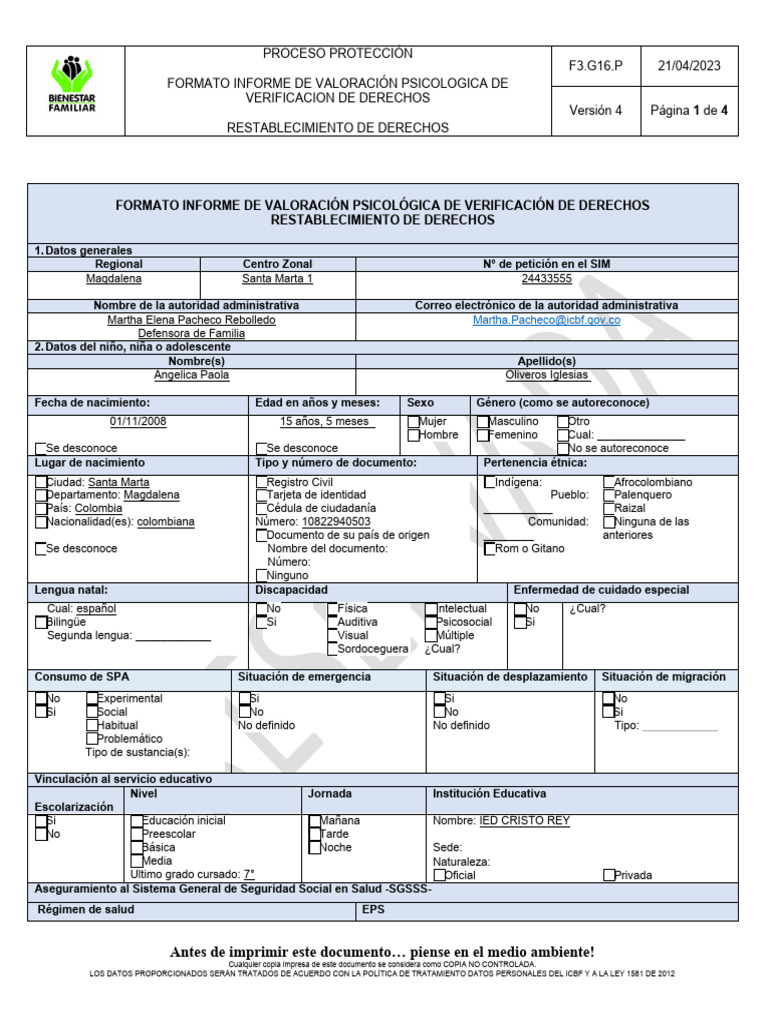 Informe Angeliza Oliveros | PDF | Las emociones | Hipótesis