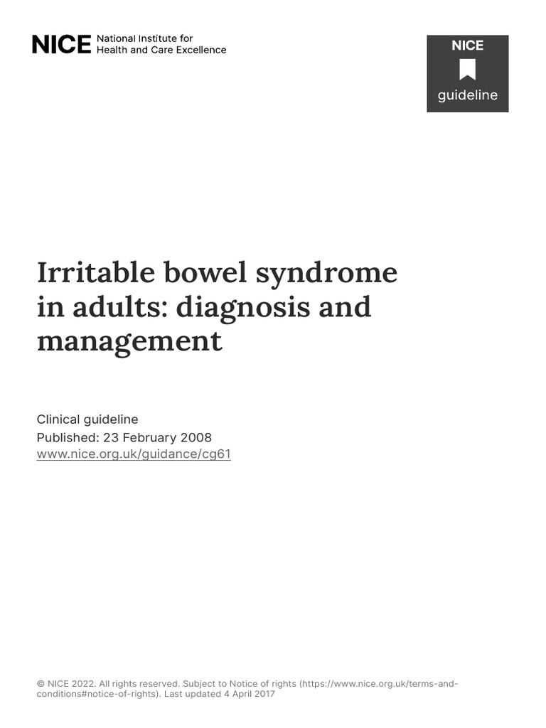 Irritable Bowel Syndrome in Adults Diagnosis and Management | PDF ...