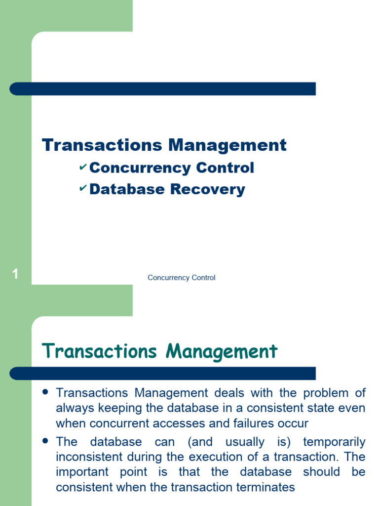 Topic 6a - Transactions Management | PDF | Database Transaction | Acid