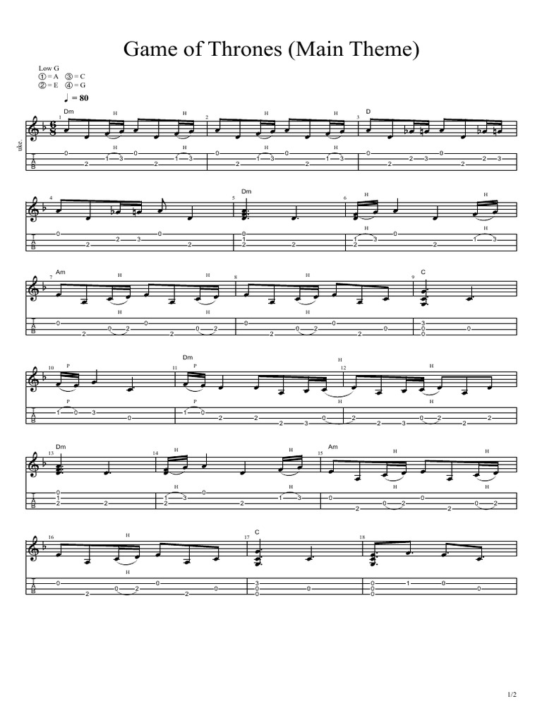 Game of Thrones Main Theme | PDF