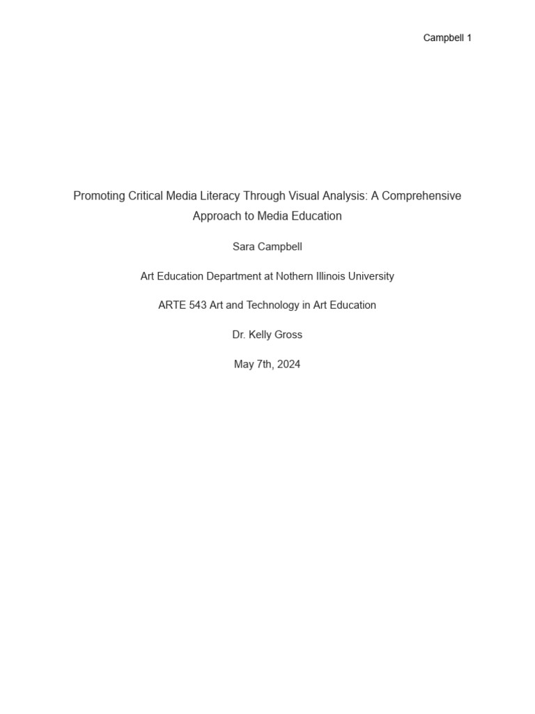Critical Media Literacy via Visual Analysis | PDF | Communication ...