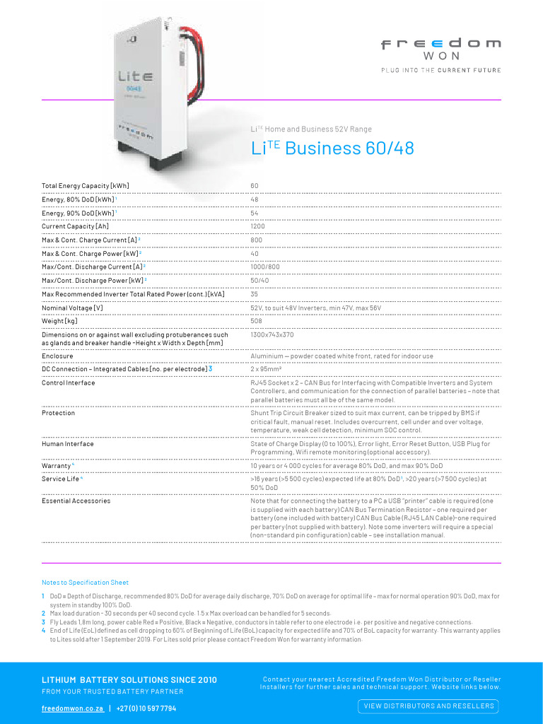 Freedom won specs | PDF | Power Inverter | Electrical Components