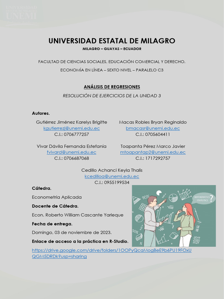 S10. EA - Unidad 3 | PDF | Mínimos cuadrados ordinarios | Análisis de ...