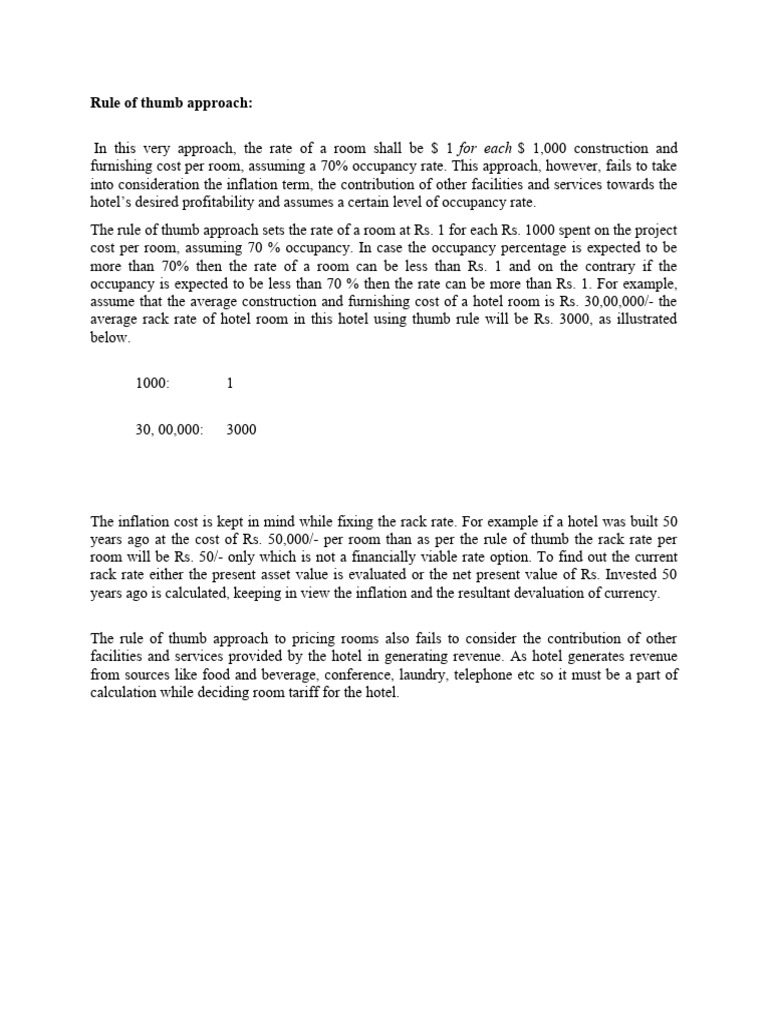 Rule of Thumb Approach | PDF