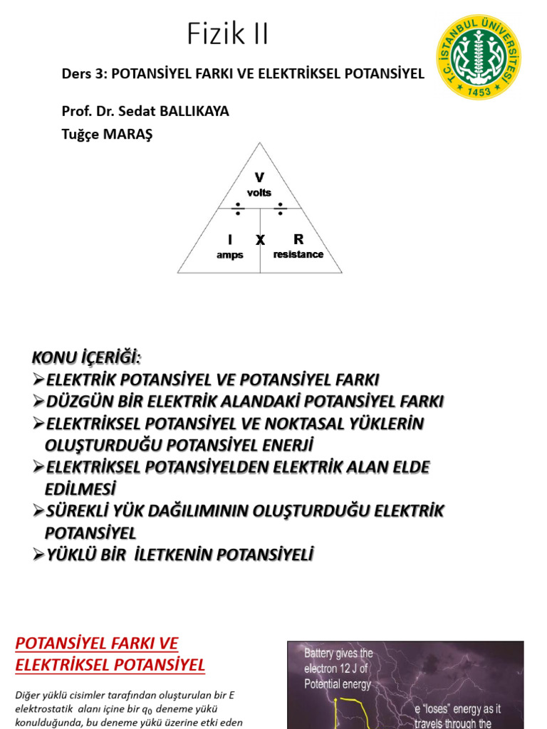 Ders 3.eleltri̇ksel Potansi̇yel | PDF