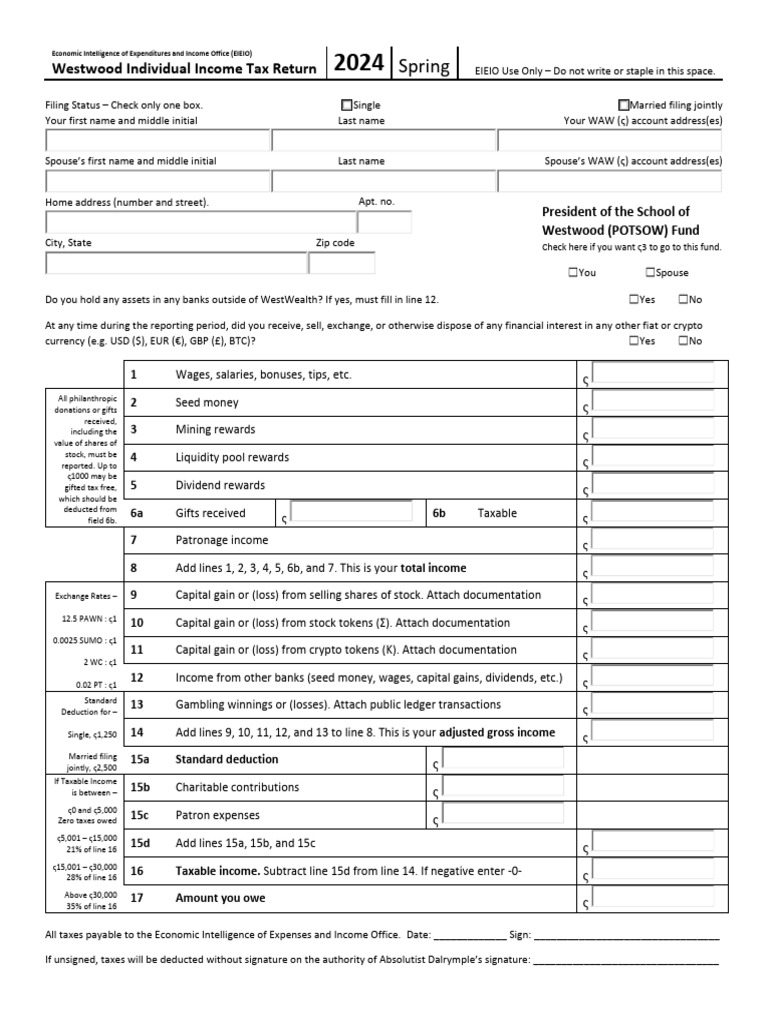 WestWood Tax Form 2024 | PDF | Capital Gain | Income