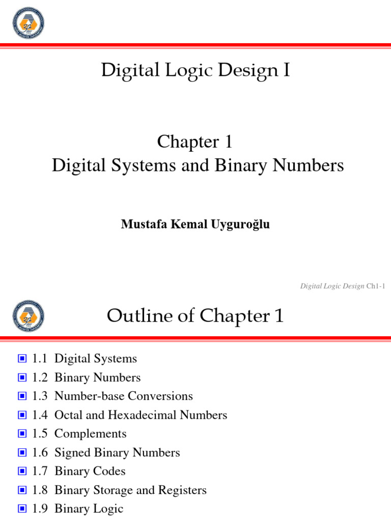 DLD Lecture 1 Chapter 1 Digital Systems and Binary Numbers | PDF | Subtraction | Lexicology