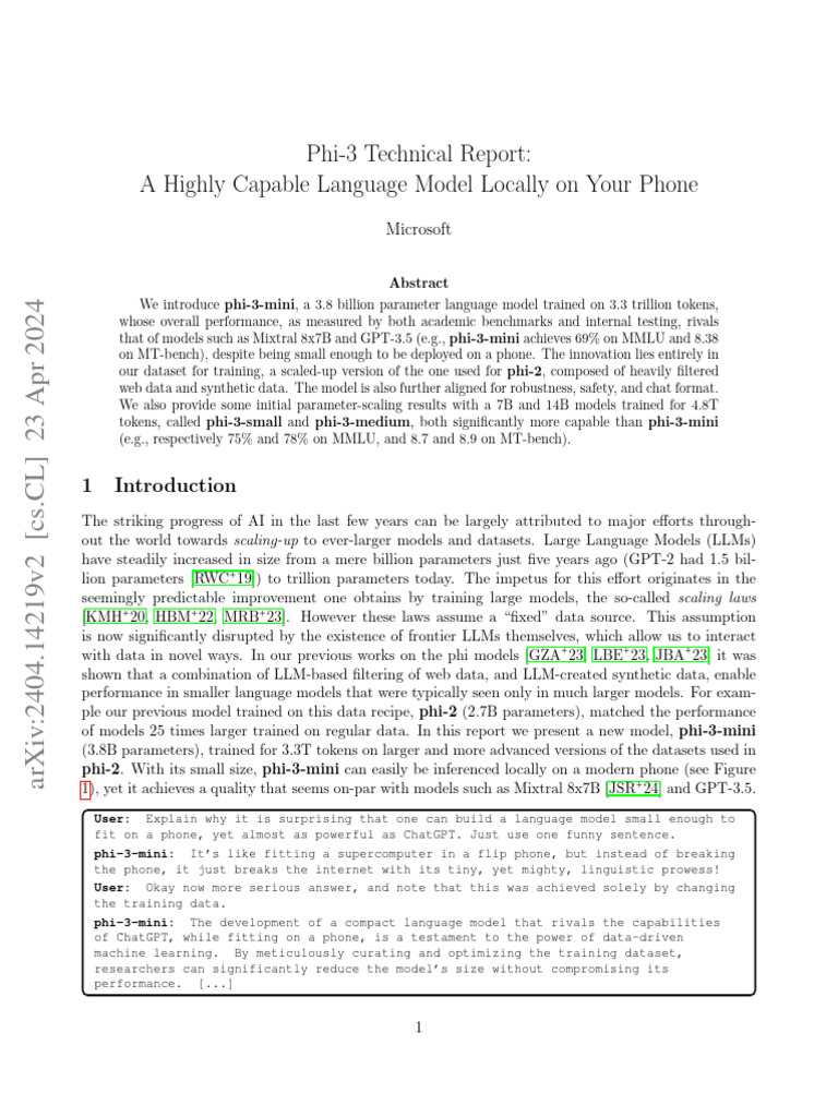 2404.14219v2 | PDF | Cognitive Science | Artificial Intelligence