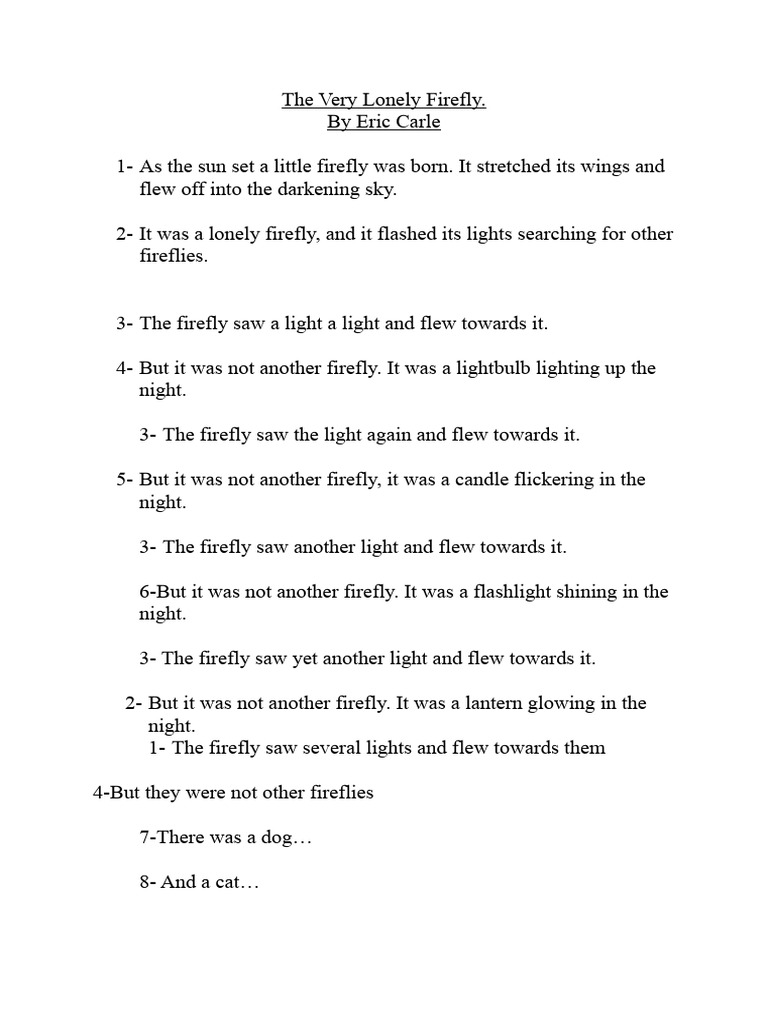 The Very Lonely Firefly | PDF