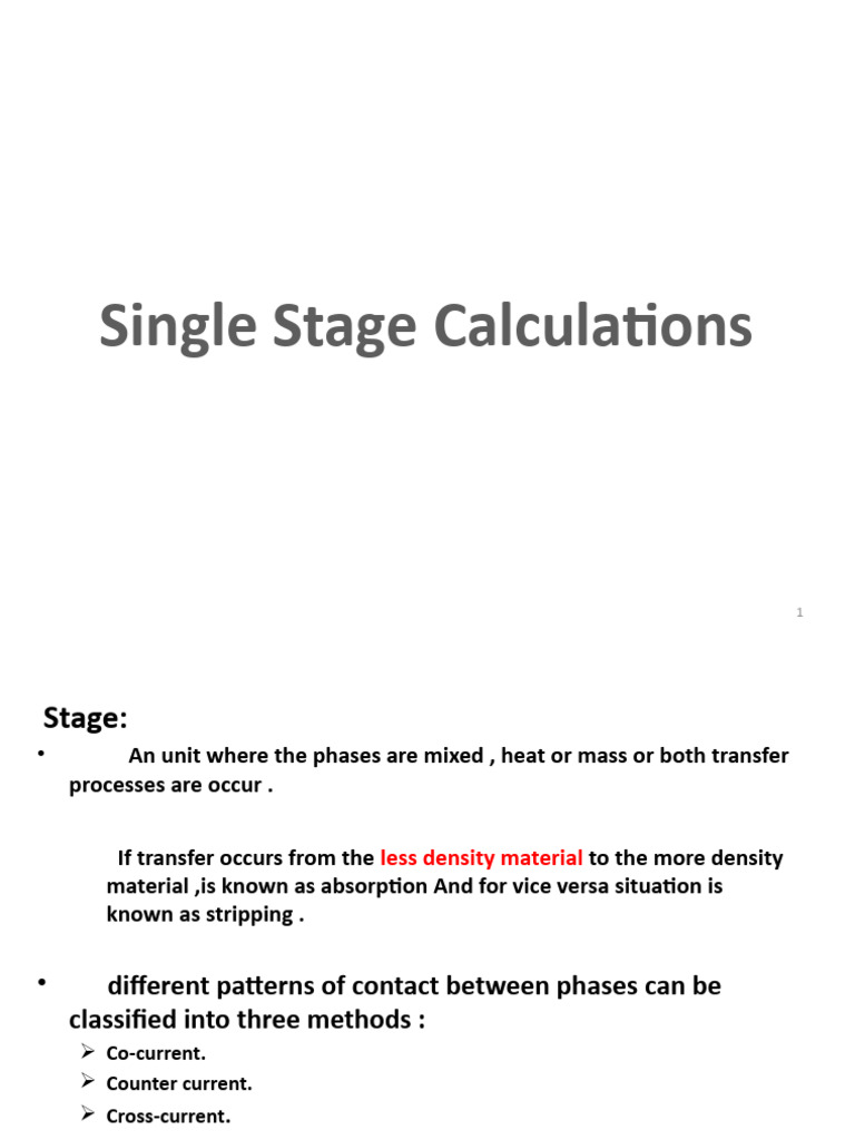 Lecture 9 Single Stage Calculation | Download Free PDF | Density | Industrial Processes