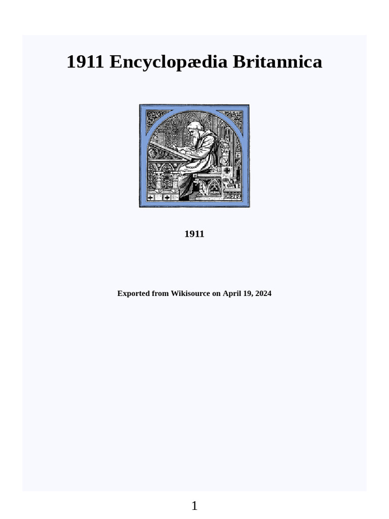 1911 Encyclopædia Britannica | PDF | Encyclopædia Britannica Eleventh ...