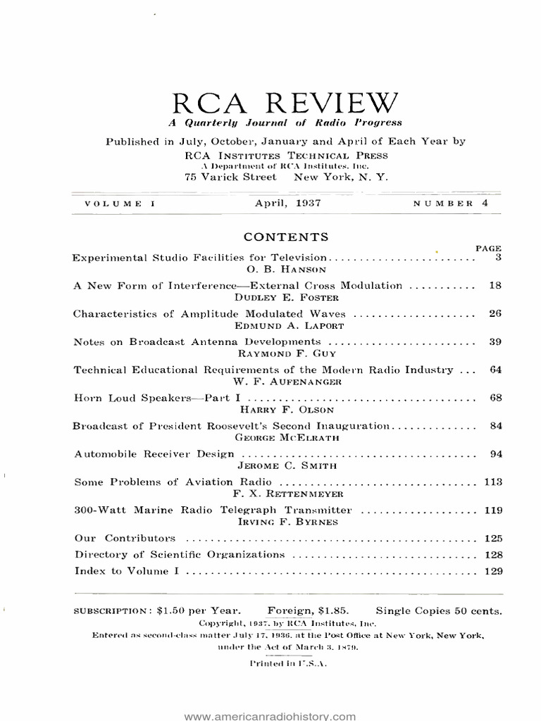 RCA Review 1937 Apr | PDF | Rectifier | Lighting
