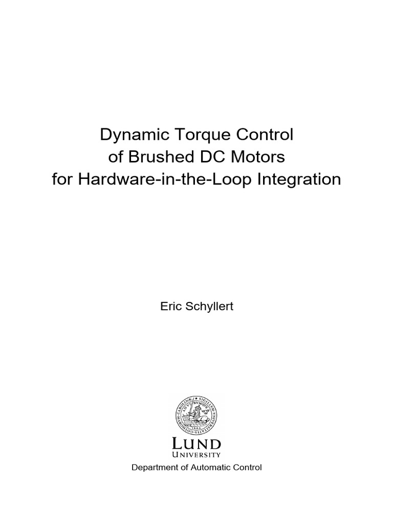 Dynamic Torque Control of Brushed DC Motors For Hardware-in-the-Loop ...