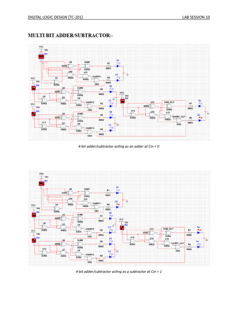 4-Bit Adder/Subtractor Guide | PDF