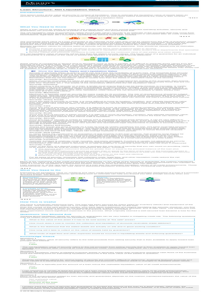 Loan Structure Liquidation Value | PDF | Loans | Finance & Money Management