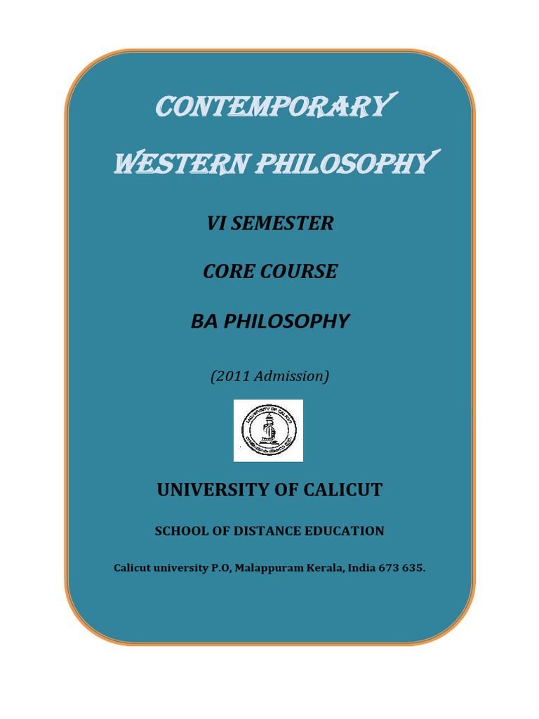 Contemporary Western Philosophy Course | PDF | Pragmatism | Truth