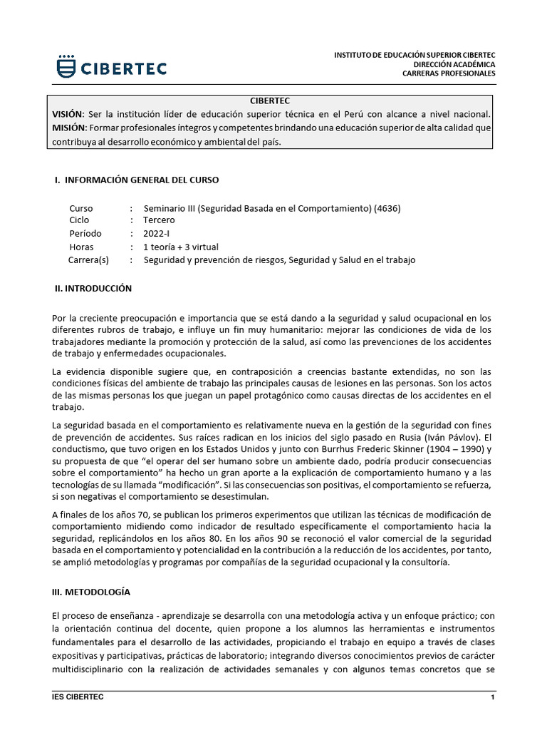 Seminario de Seguridad Conductual 2022 | PDF | Enseñando | Comportamiento