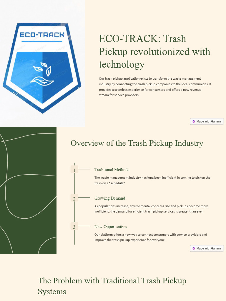 ECO TRACK Trash Pickup Revolutionized With Technology | PDF | Mobile App | Innovation