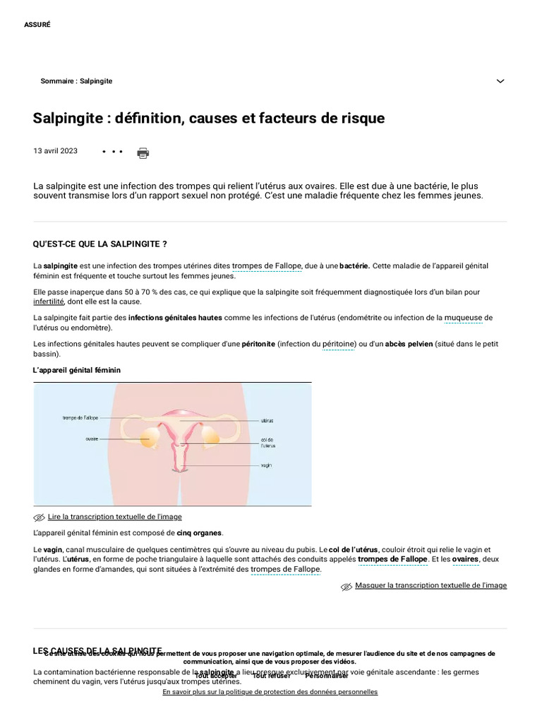 Comprendre la Salpingite : Causes et Symptômes | PDF | Utérus ...