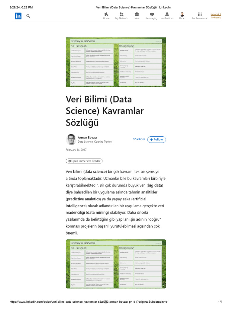 Veri Bilimi (Data Science) Kavramlar Sözlüğü _ LinkedIn | PDF