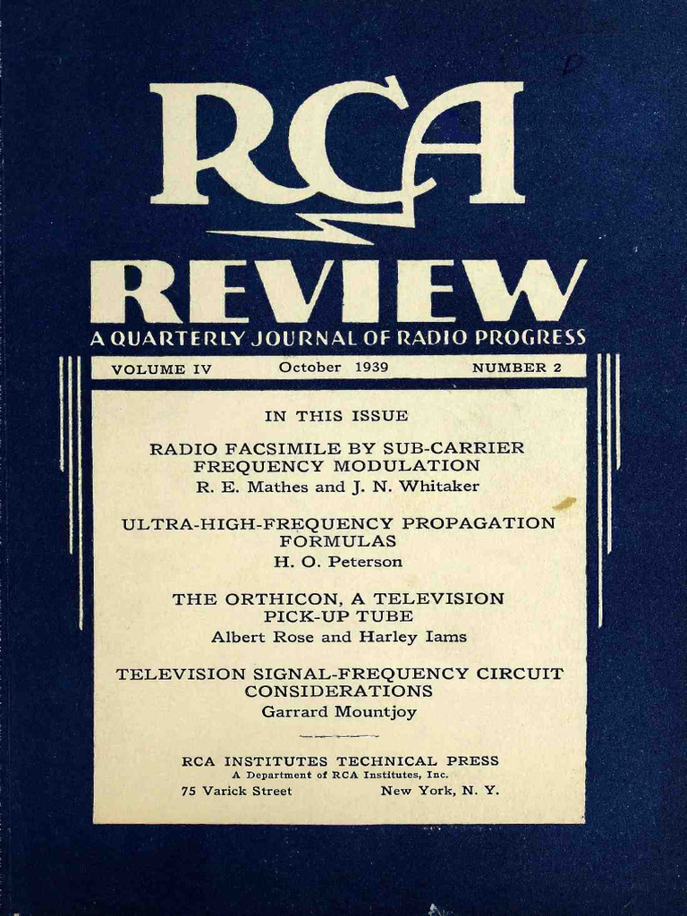 RCA Review 1939 Oct | PDF | Modulation | Electronic Oscillator
