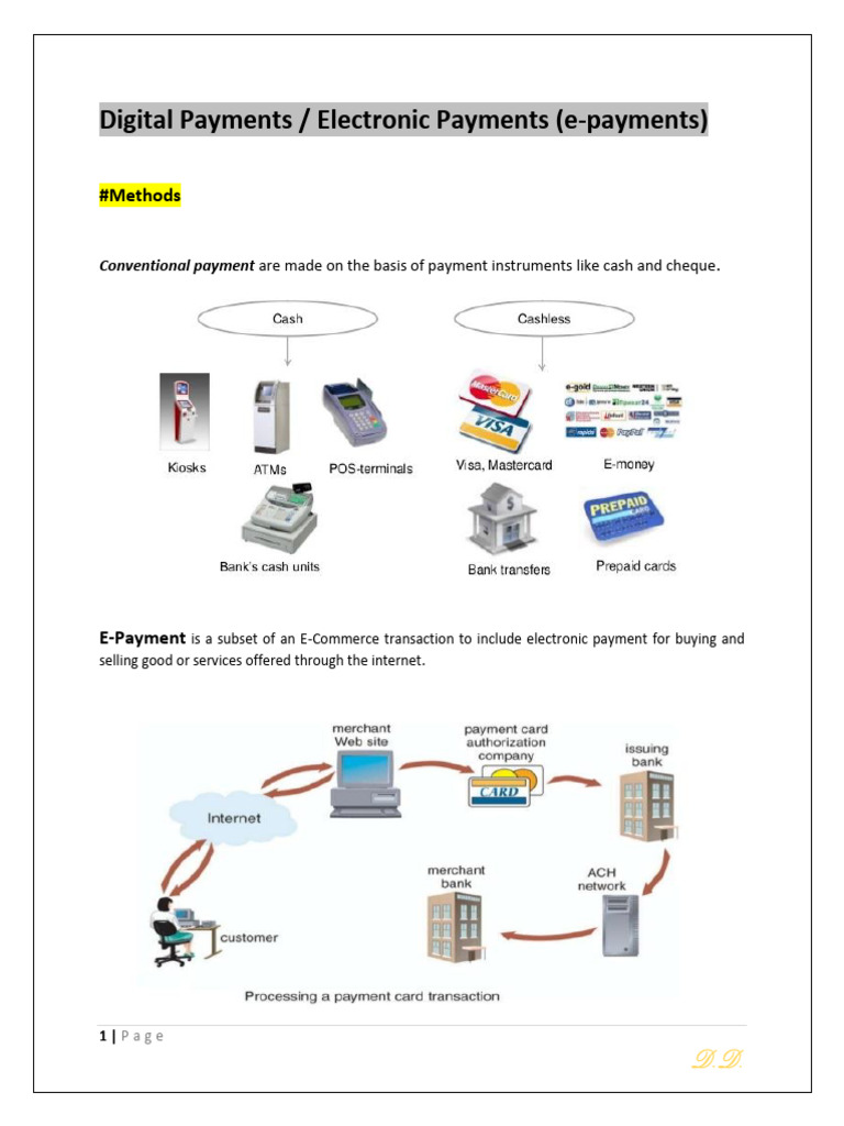 Overview of Digital Payment Methods | PDF | Credit Card | Smart Card